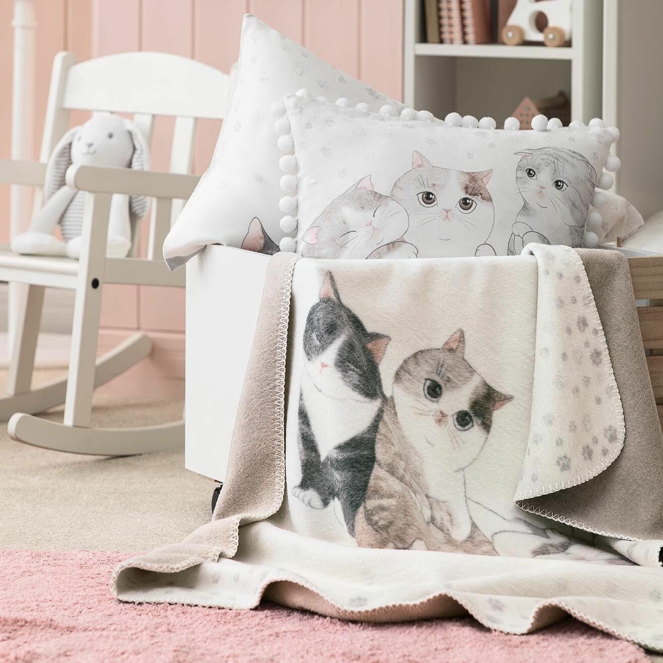 Китти плед 90х120 бежевый