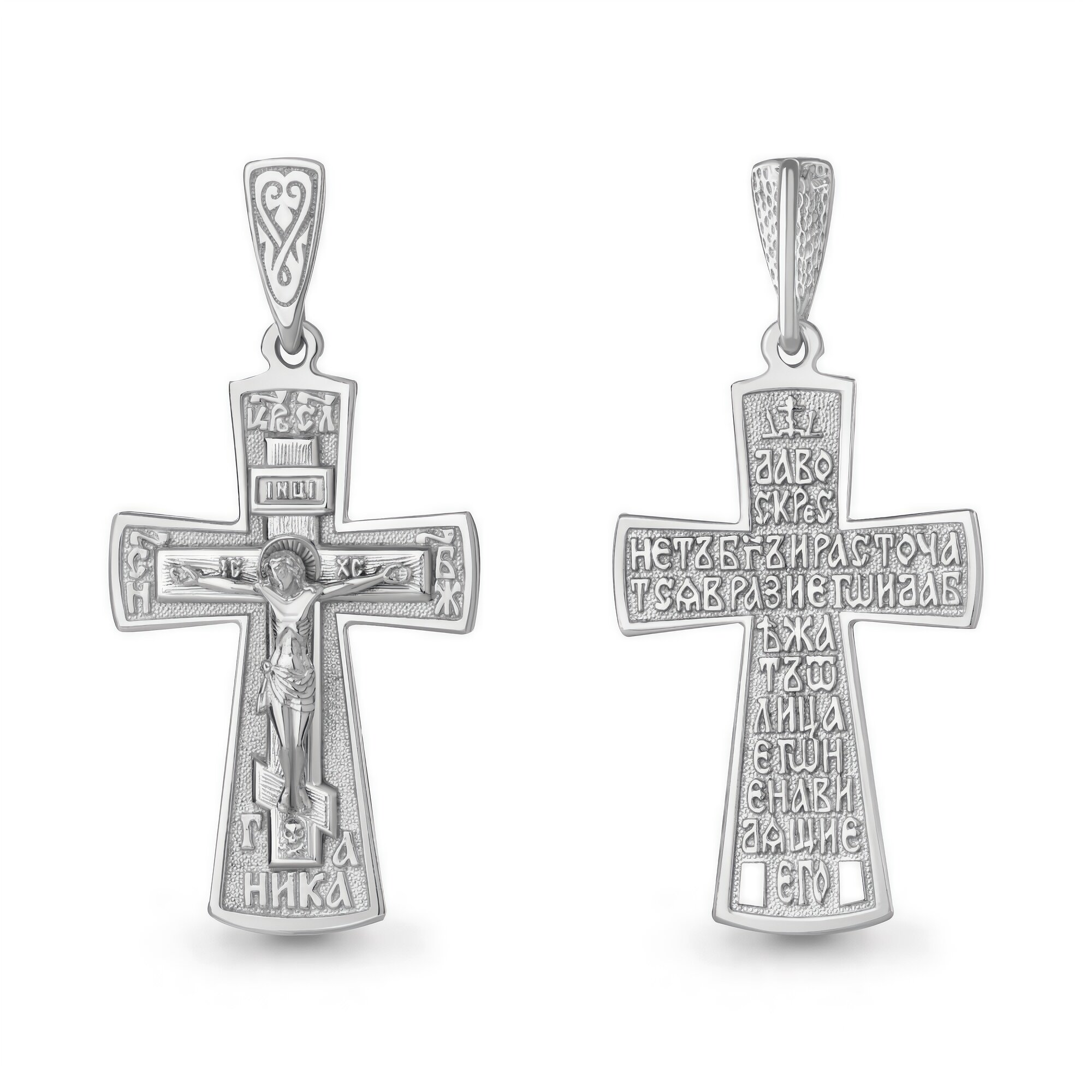 Крестик, серебро, 925 проба, родирование