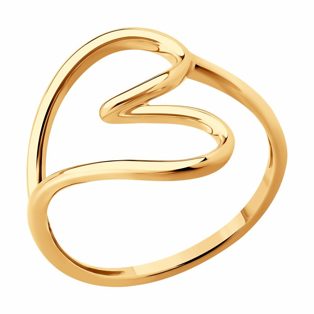 Кольцо обручальное, красное золото, 585 проба