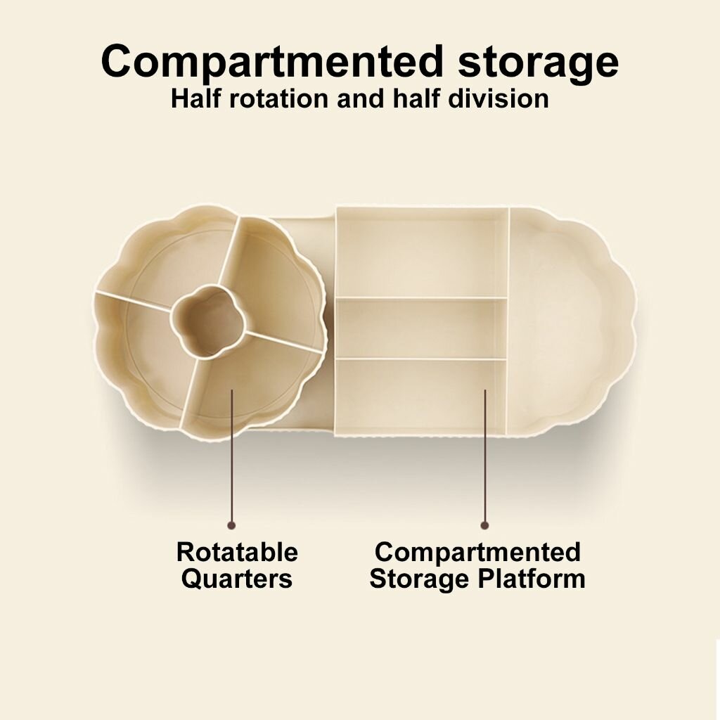 Удобный вращающийся футляр для хранения косметики, компактный контейнер кистей, уникальный органайзер ухода за кожей