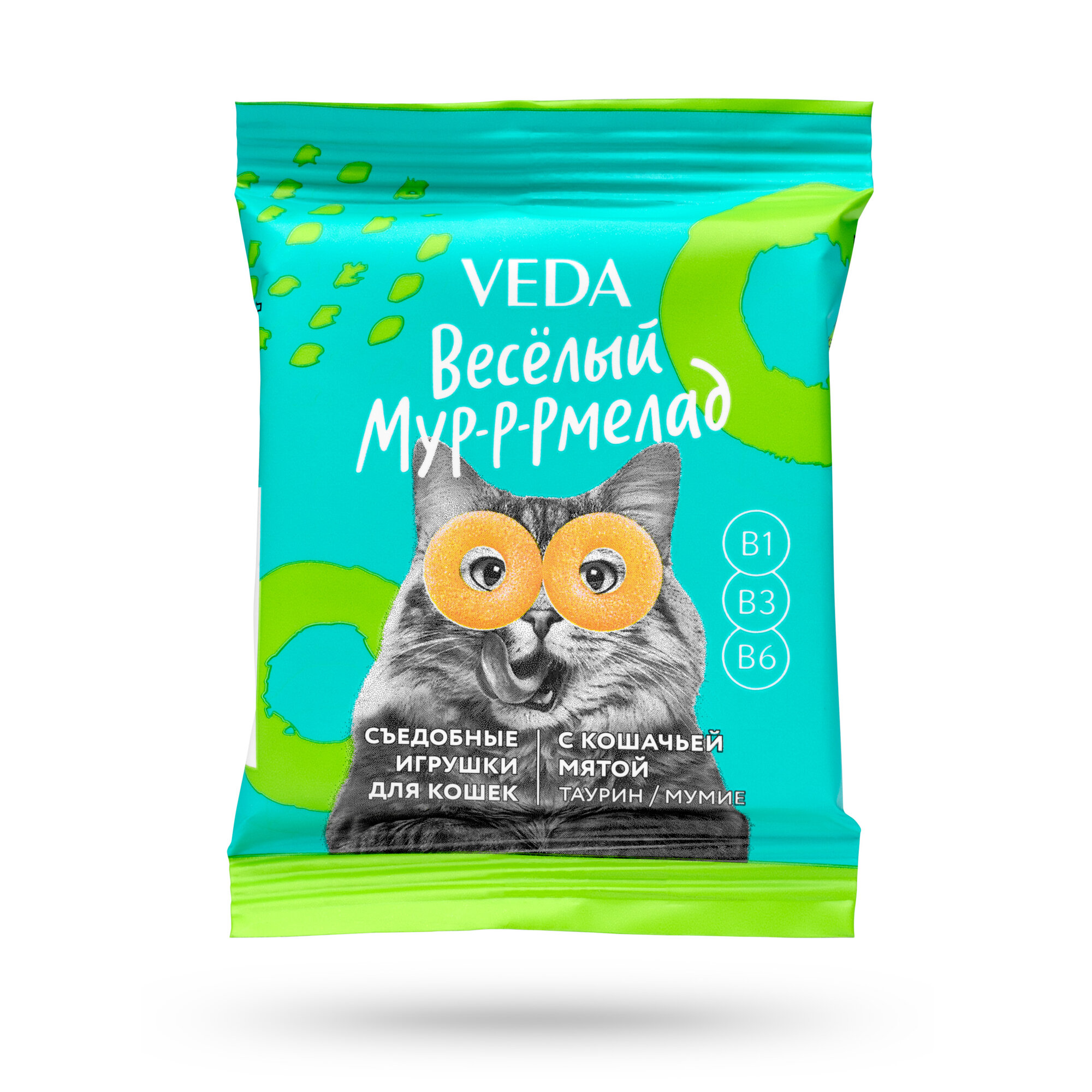 Лакомство VEDA Веселый Мур-р-рмелад кольца с кошачьей мятой для кошек (6 г)