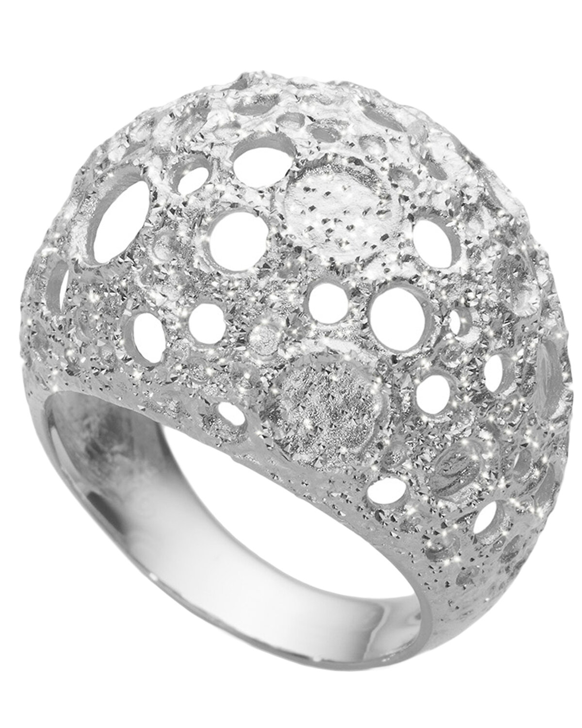 Кольцо широкое, серебро, 925 проба, родирование