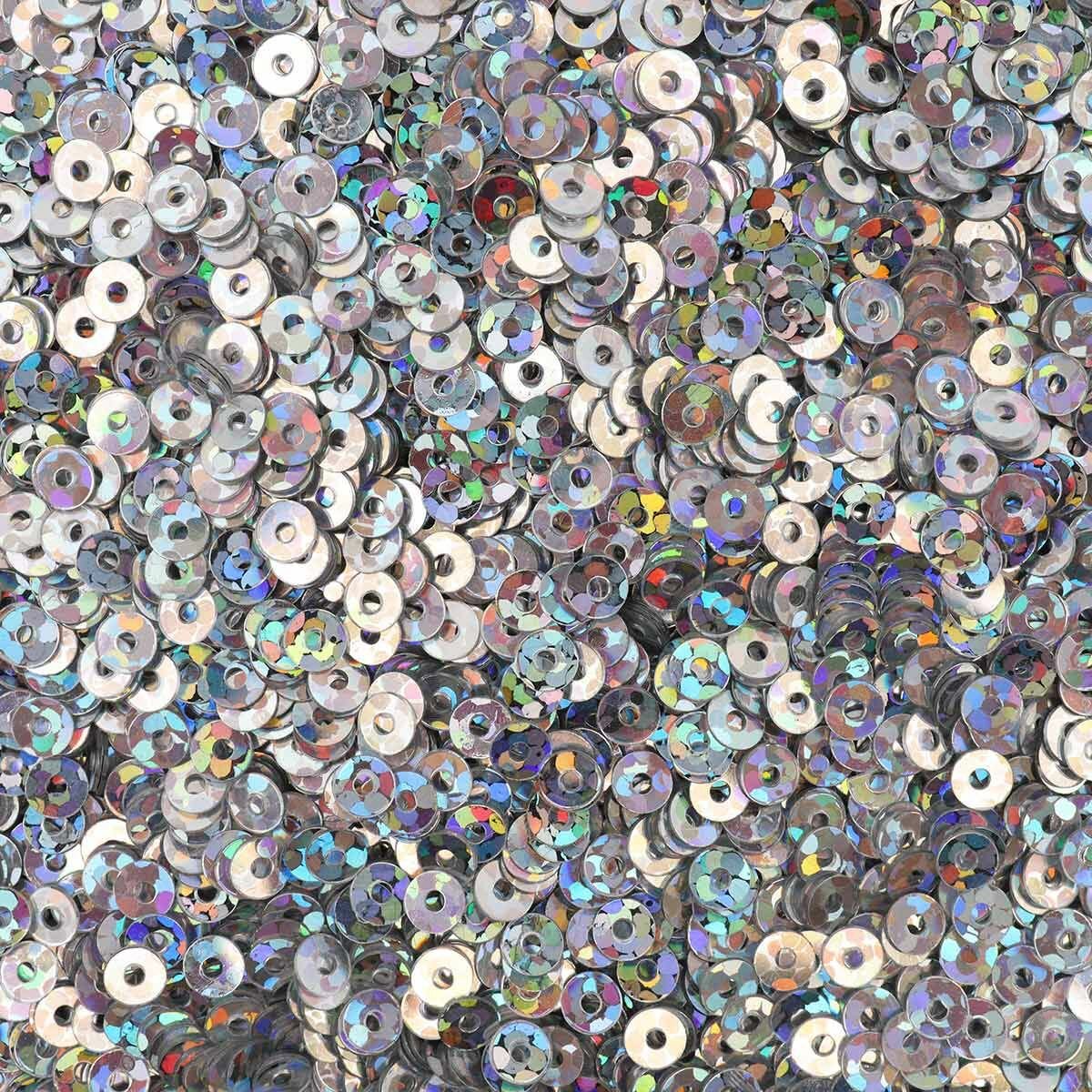 Пайетки плоские, 3 мм, упак./10 гр, Astra&Craft (50112 серебро голограмма)