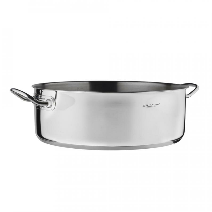 Кастрюля 18 л, катунь, общепит, КТ-ОБ-18Н, нерж. сталь, матовая полировка, низкая