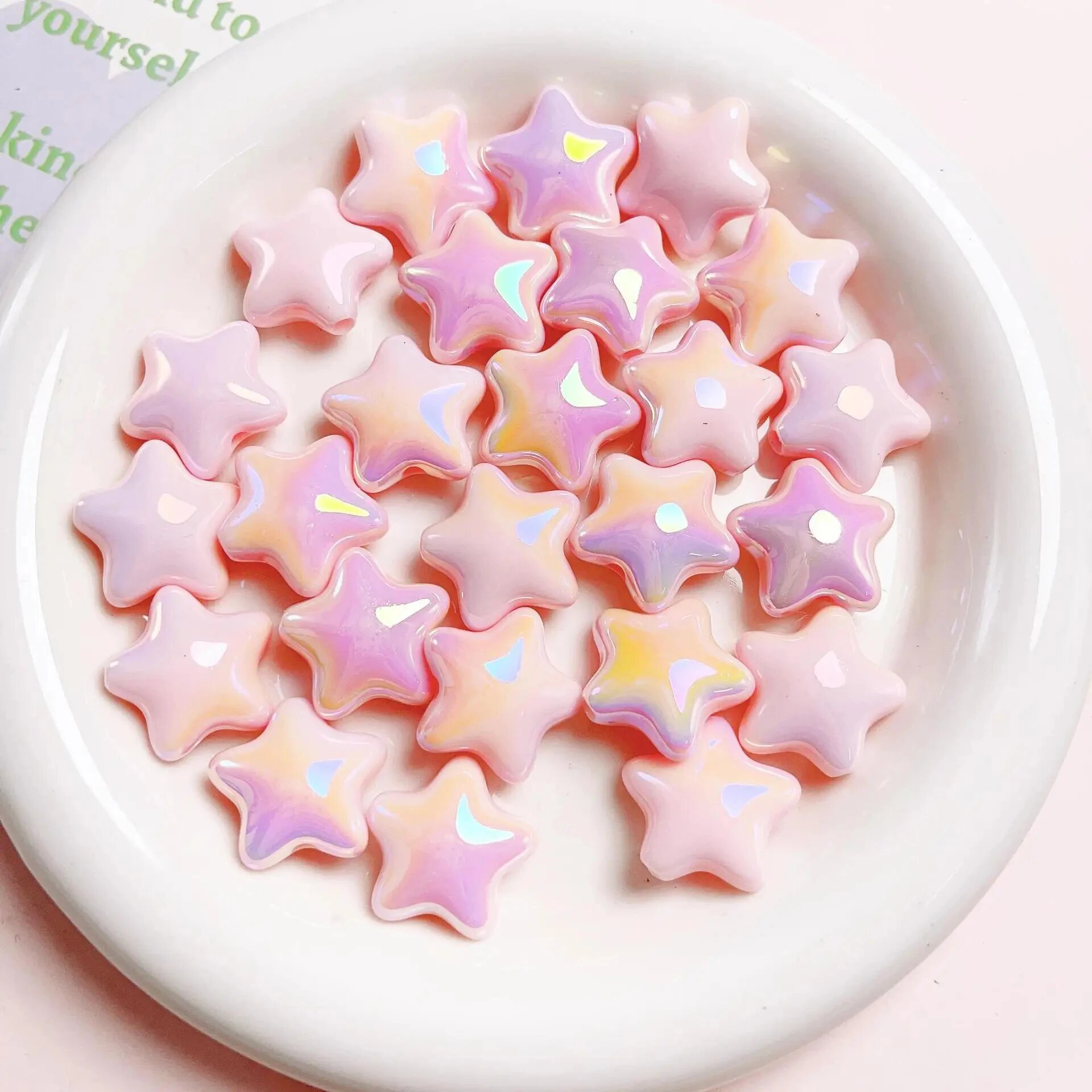 Акриловые звёздочки для украшений 5шт Розовый, fen