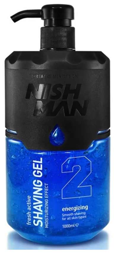NISHMAN Гель для бритья (BLUE) N.2 Fresh Active, 1000 мл
