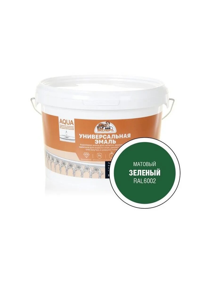 Эмаль универсальная акриловая матовая цвет зелёный RAL 600