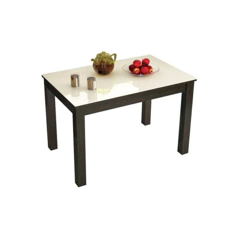 Стол обеденный нераскладной «Норман» лакобель ваниль/венге, 1100х700 (1100х700х750)