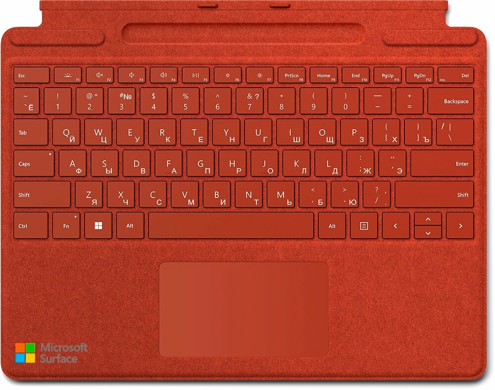 Клавиатура Microsoft Surface Pro X/8/9/10/11 Signature Keyboard Poppy Red Alcantara RUS
