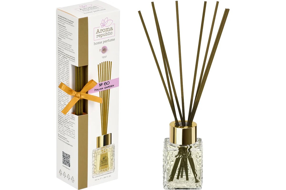 Aroma republic Ароматический диффузор в стеклянном флаконе 50 мл,"№60 Italian garden" 93818