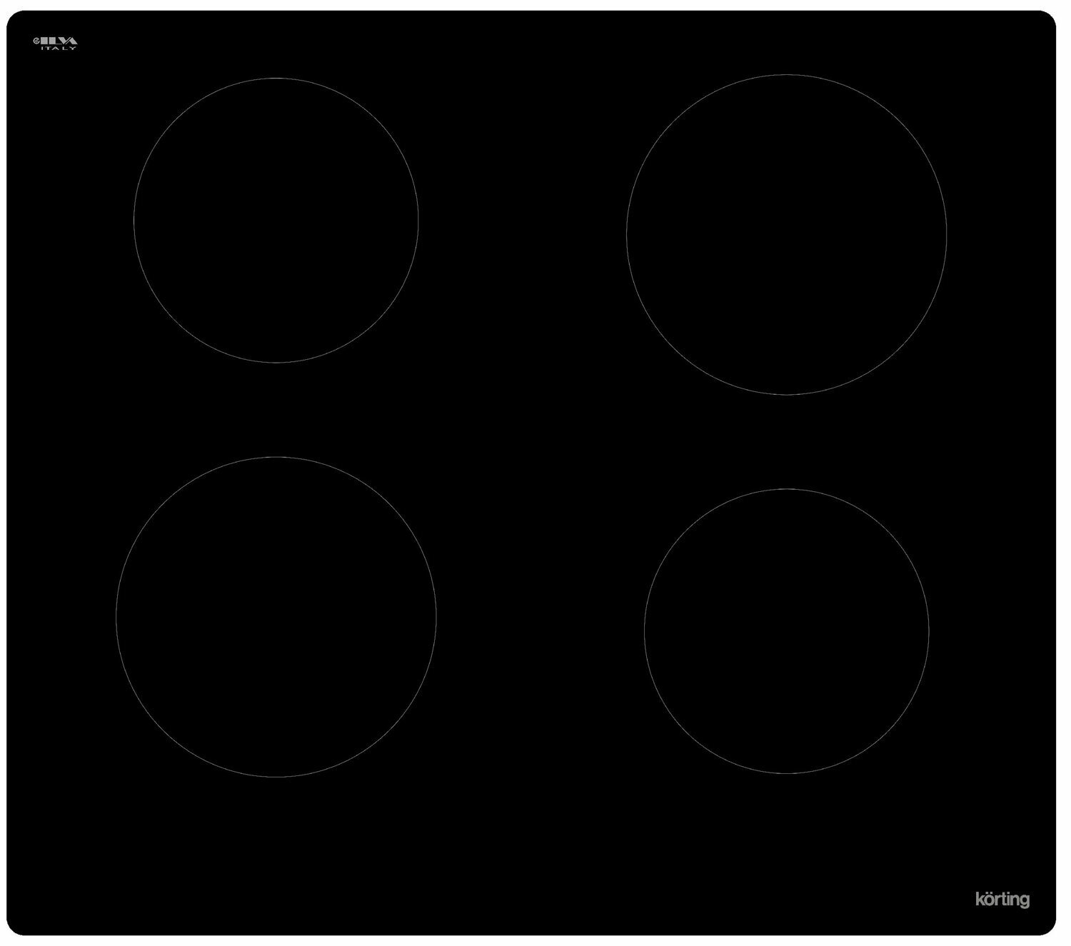 Электрическая варочная панель Korting HI 64090 HID 59 см, 4 конфорки стеклокерамика, черный