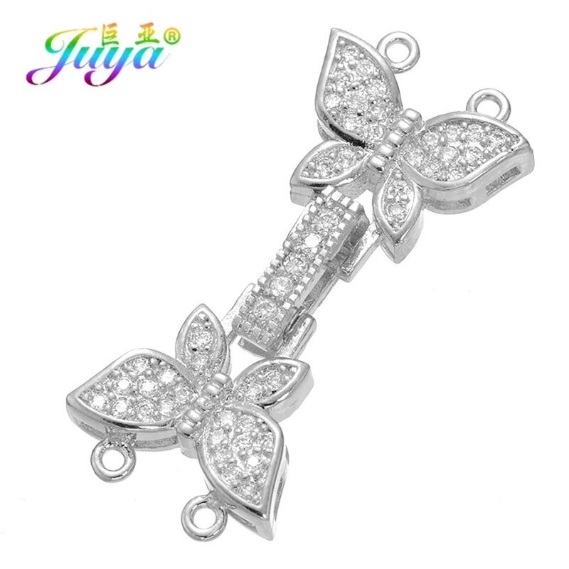 Juya Застежка-замок бабочка, серебряный, White Gold