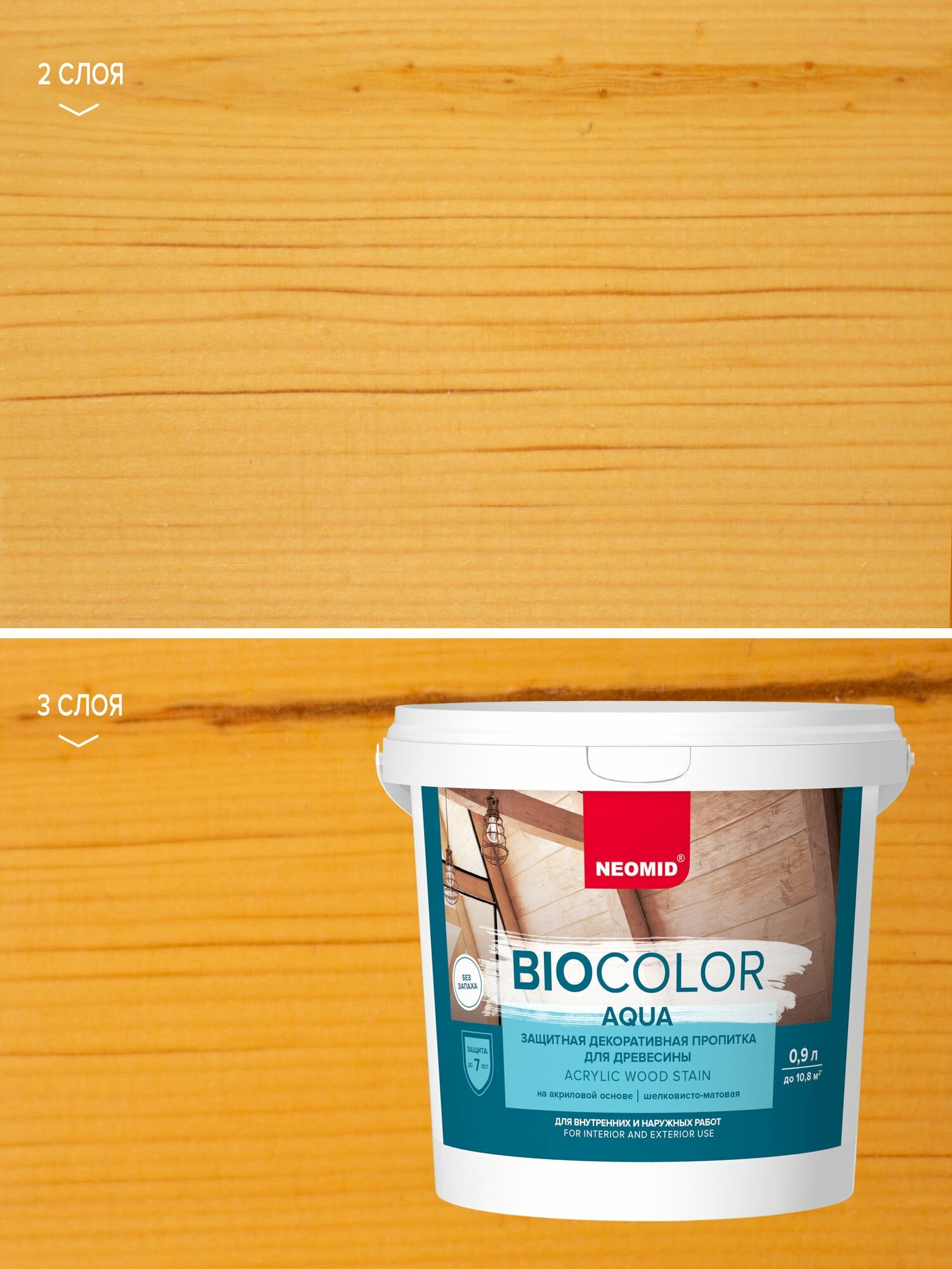 Пропитка для древесины Neomid Bio Color Aqua (0,9л) сосна