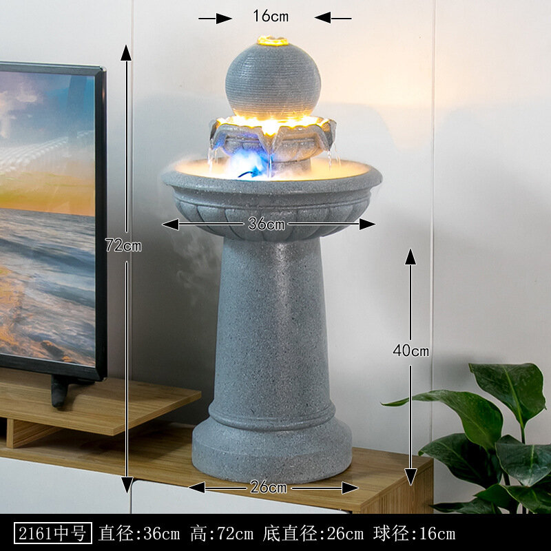 Фонтан "Фэн-шуй", для гостиной, увлажнение воздуха, 36x36x72 см