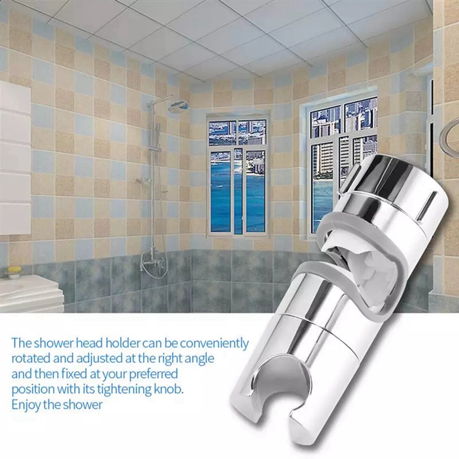 Регулируемый держатель для душевой насадки, кронштейн, зажим для направляющей 24 мм, аксессуар для ванной комнаты