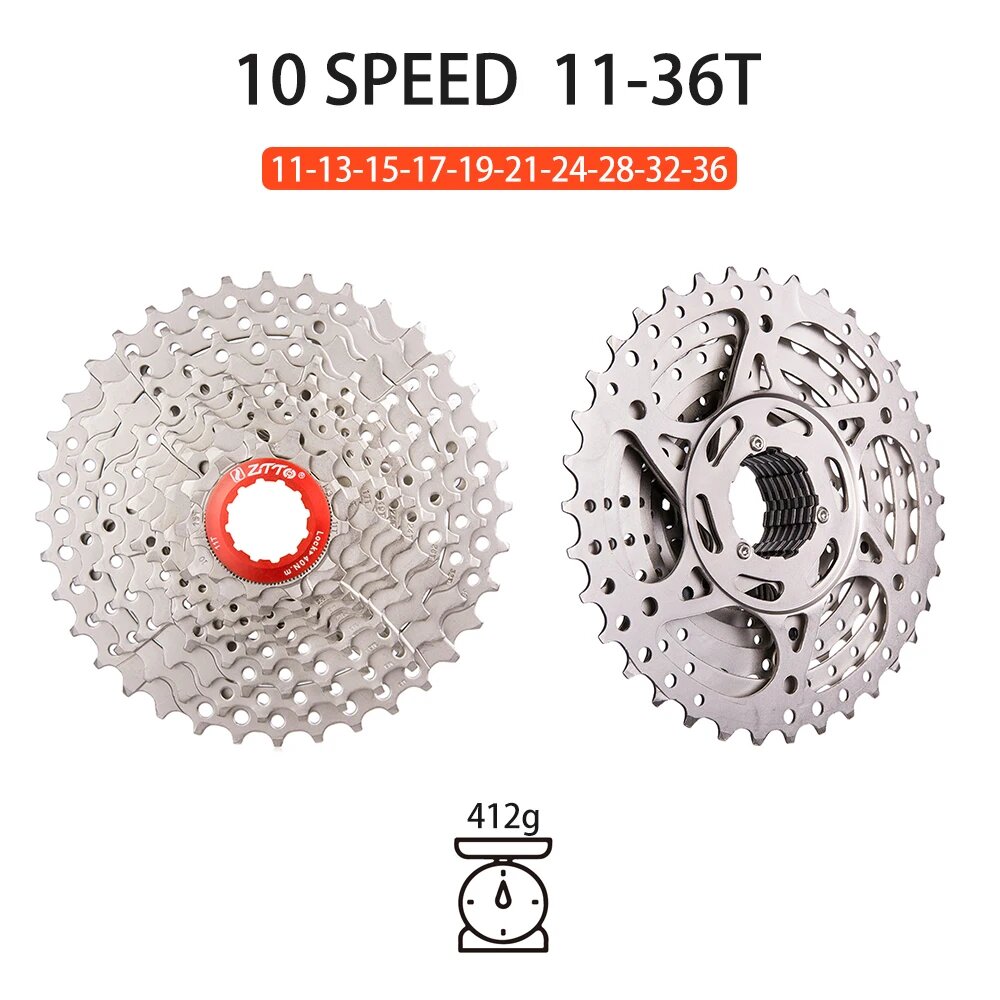 ZTTO Кассета для шоссейного велосипеда, стальная, 8/9/10/11/12 скоростей, 11-36T 10S 11-36T