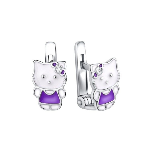 Серьги, серебро, 925 проба, родирование