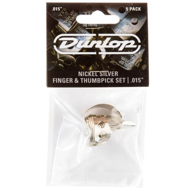 Набор медиаторов 5шт. Dunlop 33P015 Nickel Silver Fingerpick 5Pack