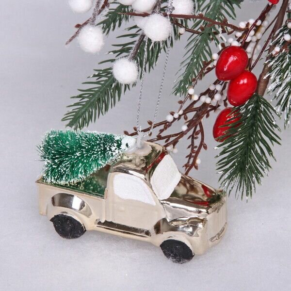 Елочная игрушка Серпантин Новогодний экспресс 4х9х11 см, цвет шампань