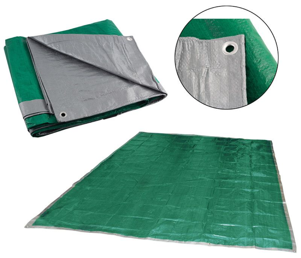 Тент Ecos / Экос Тарпаулин хозяйственный, универсальный, из особо прочного полиэтилена, плотность 60г/м², 4х8м / укрывной материал