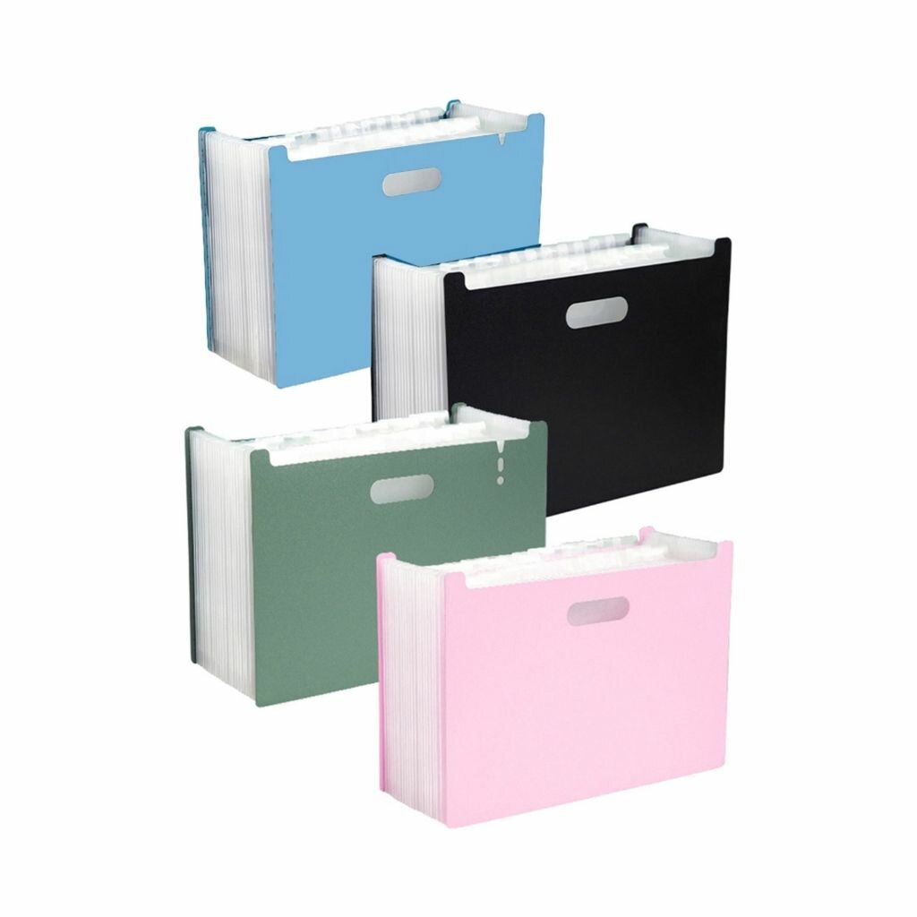 Вертикальная 13-слойная папка-органайзер формата А4, удлиненная-черный