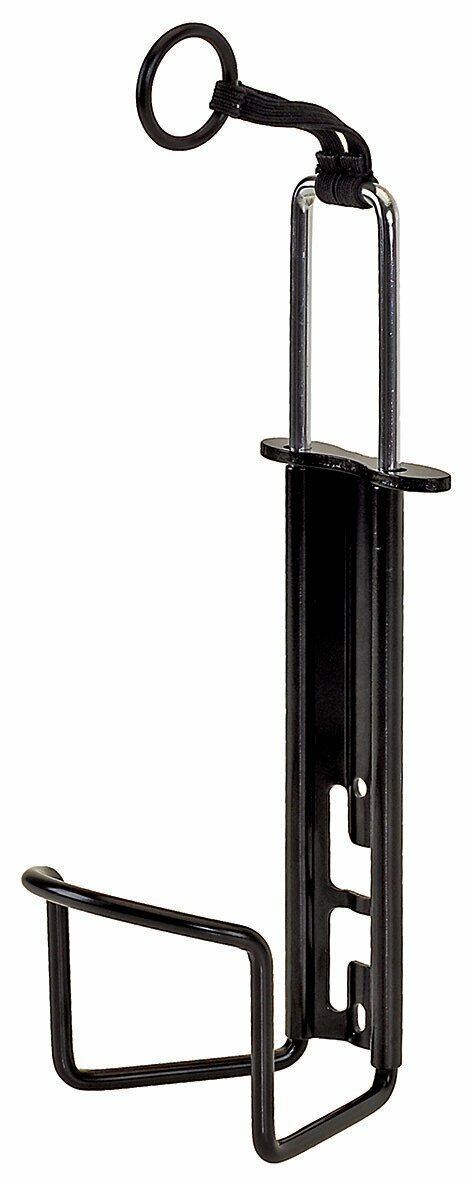 Флягодержатель велосипедный для фляги/бутылки (до 1,5л) диамерт 88мм, алюминиевый регулируемый 245-340мм с защитой фляги от выподания, черный