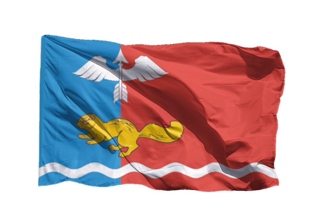 Флаг Тывы - Республики Тыва на шёлке, 70х105 см - для ручного древка