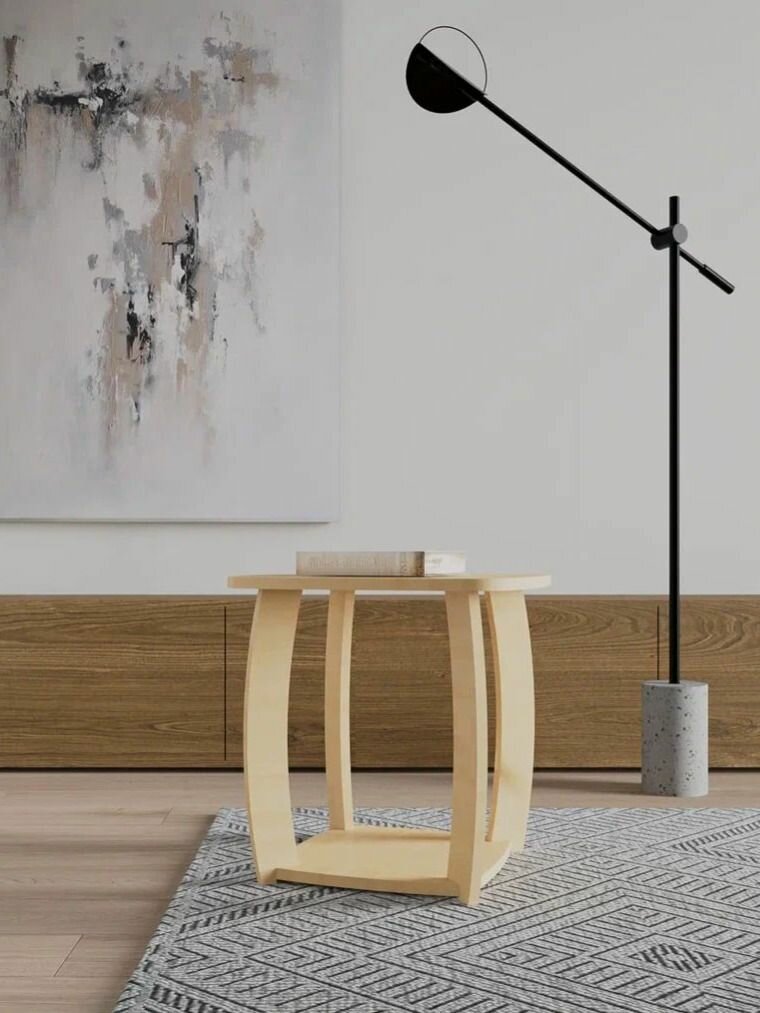 Столик журнальный МебеЛи, уличный, садовый, деревянный, из фанеры, квадратный, 49х49х50 см