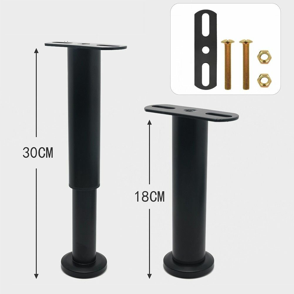 Регулируемые опорные ножки кровати — поддержка каркаса и распределение веса, защита матраса от провисания, черные