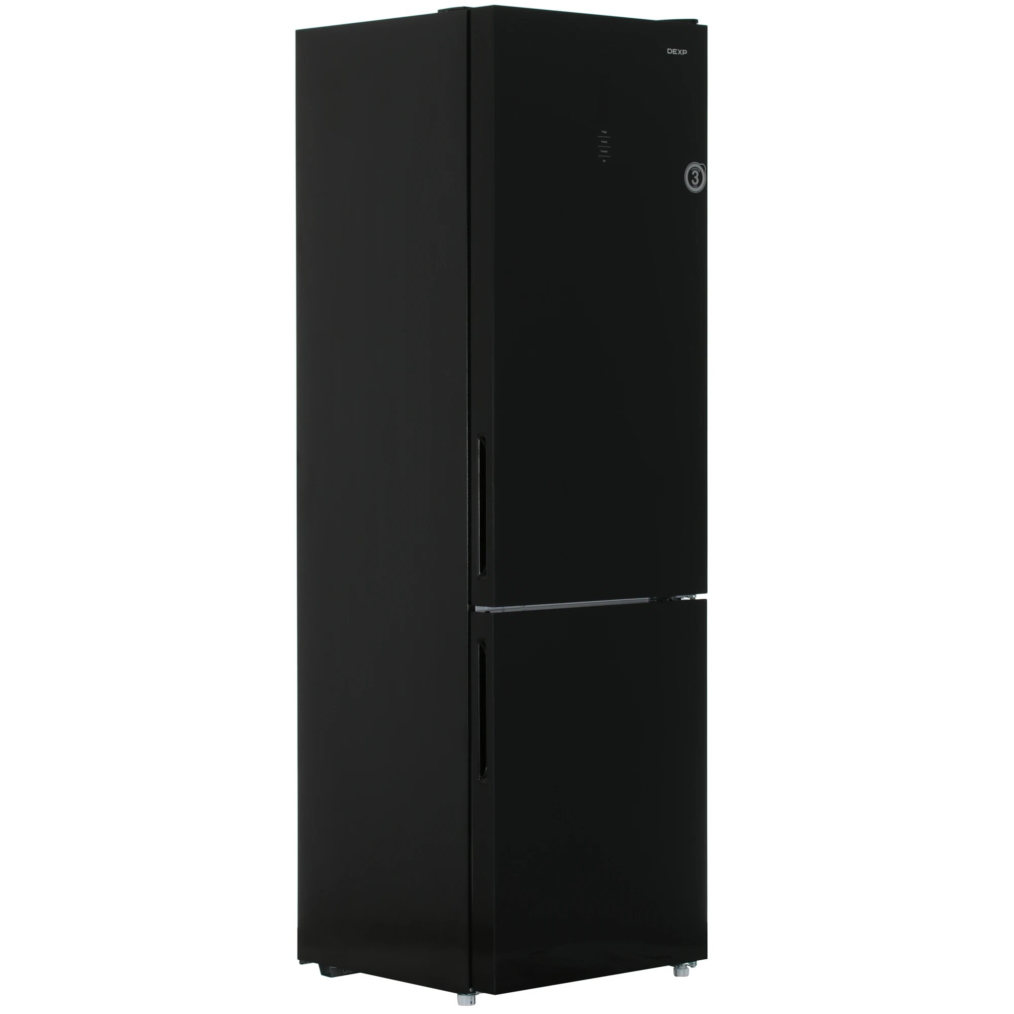 Холодильник с морозильником DEXP RF-CN350DMG/S черный, дисплей, 59.5 см х 200 см х 63.5 см