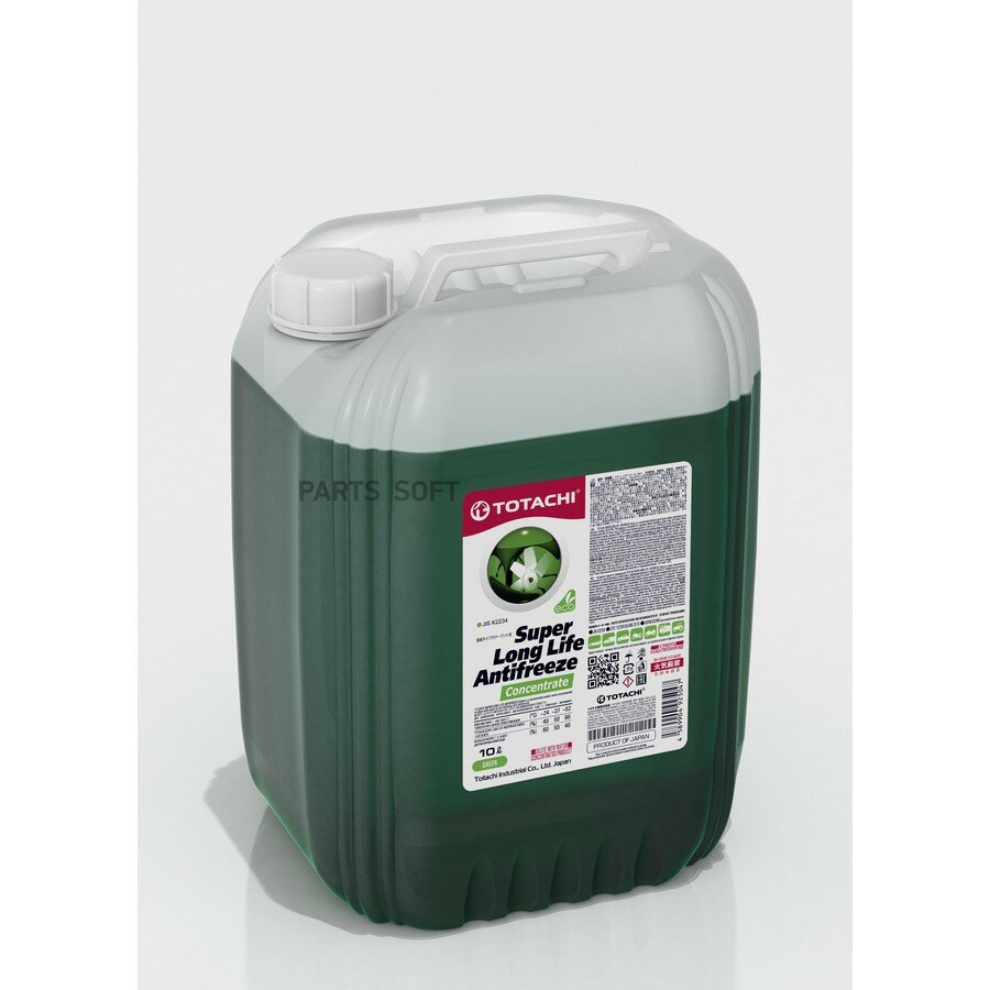 Концентрат жидкости охлаждающей TOTACHI Super Long Life Antifreeze Green 10л от официального дистрибьютора, TOTACHI, артикул 43610