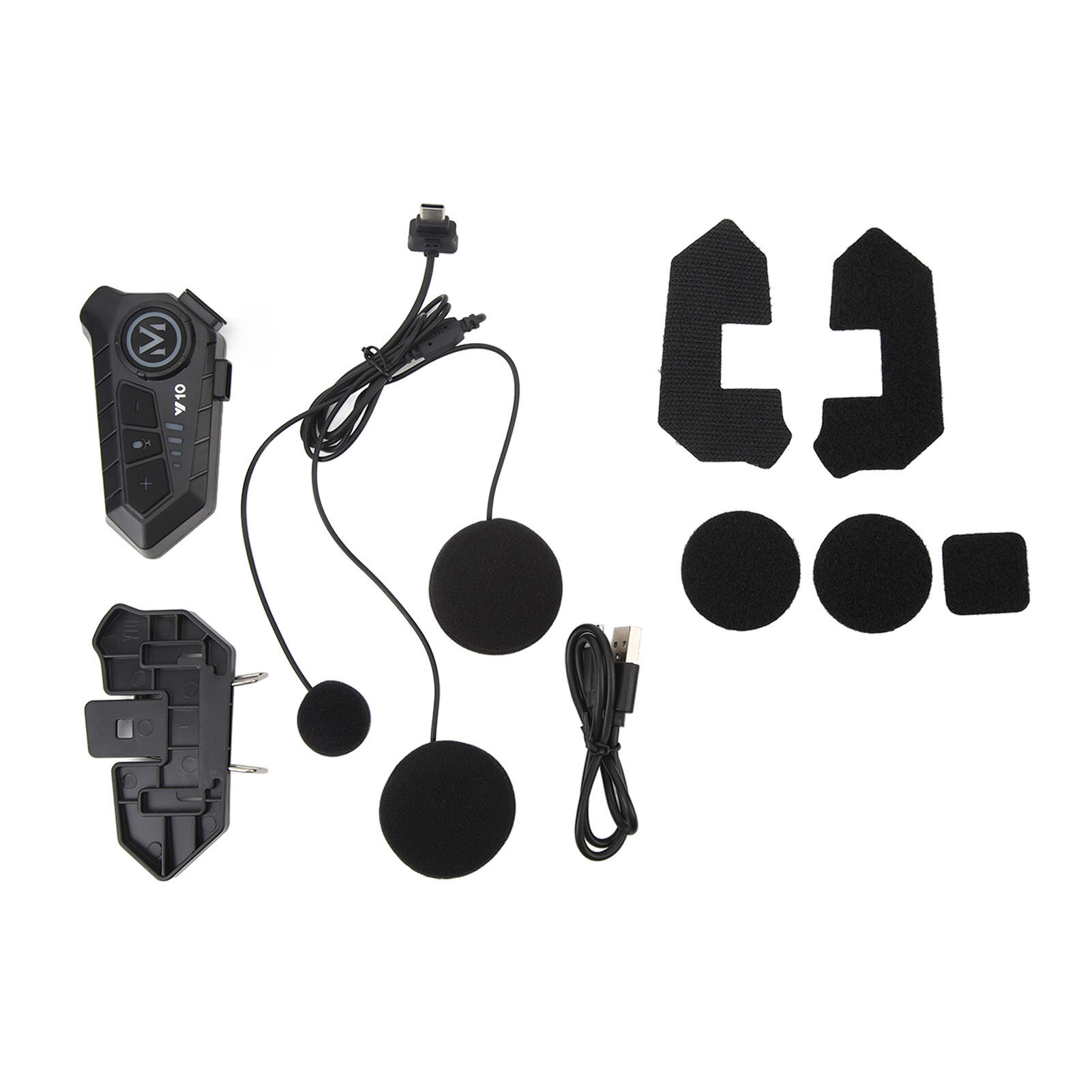 Bluetooth-гарнитура для мотоциклетного шлема Y10 с прозрачным двусторонним переговорным устройством, безопасные и стабильные беспроводные наушники, черный мягкий дизайн