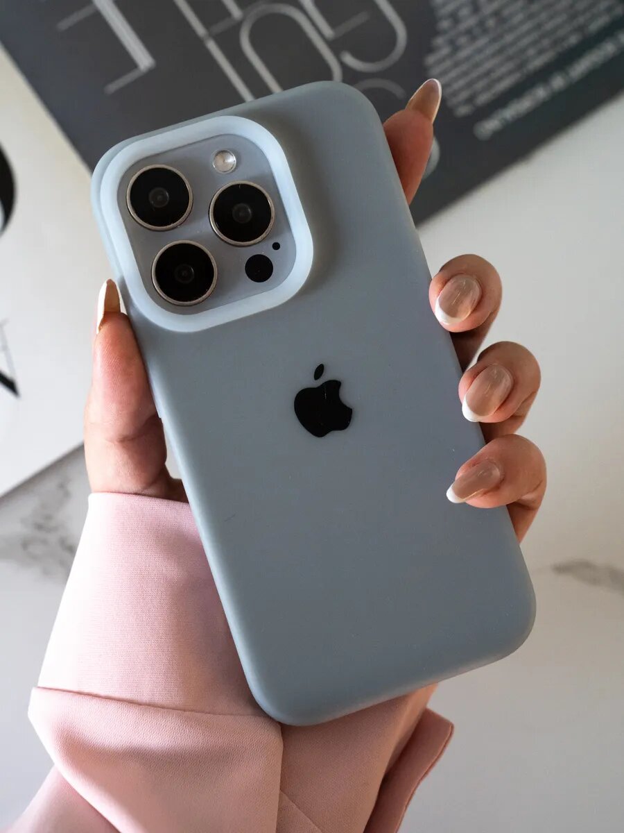 Чехол О'кейси, для iPhone 15 Pro, накладка, с окантовкой, серый