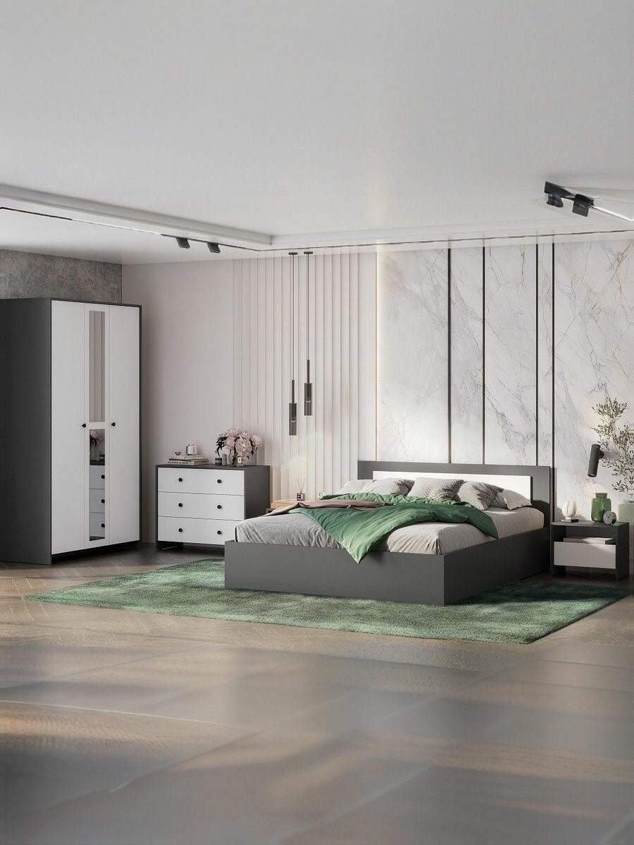 Спальный гарнитур ТК графит/белый