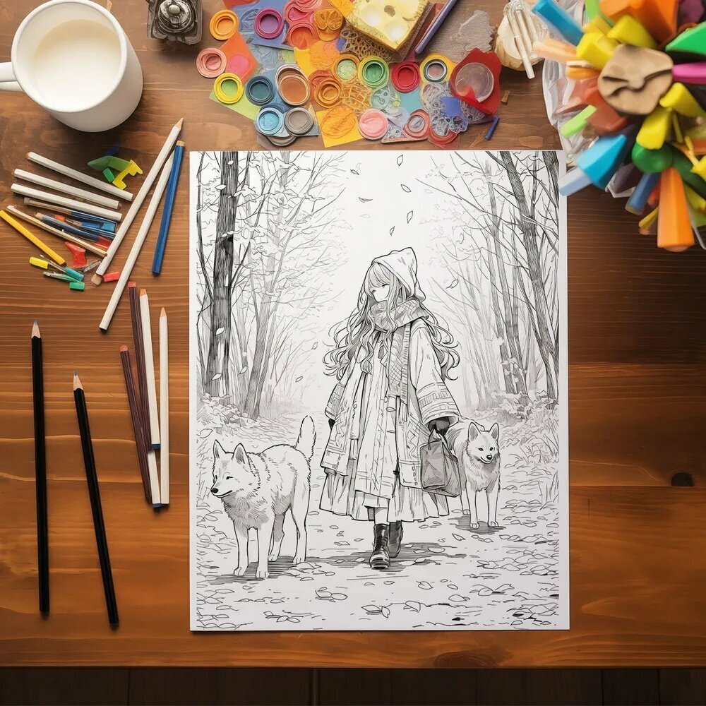 Книжка-раскраска Персонажи, Альбом для рисования Персонажи, Книга каракулей30 см*21 см, подходит для раскрашивания как взрослыми, так и детьми