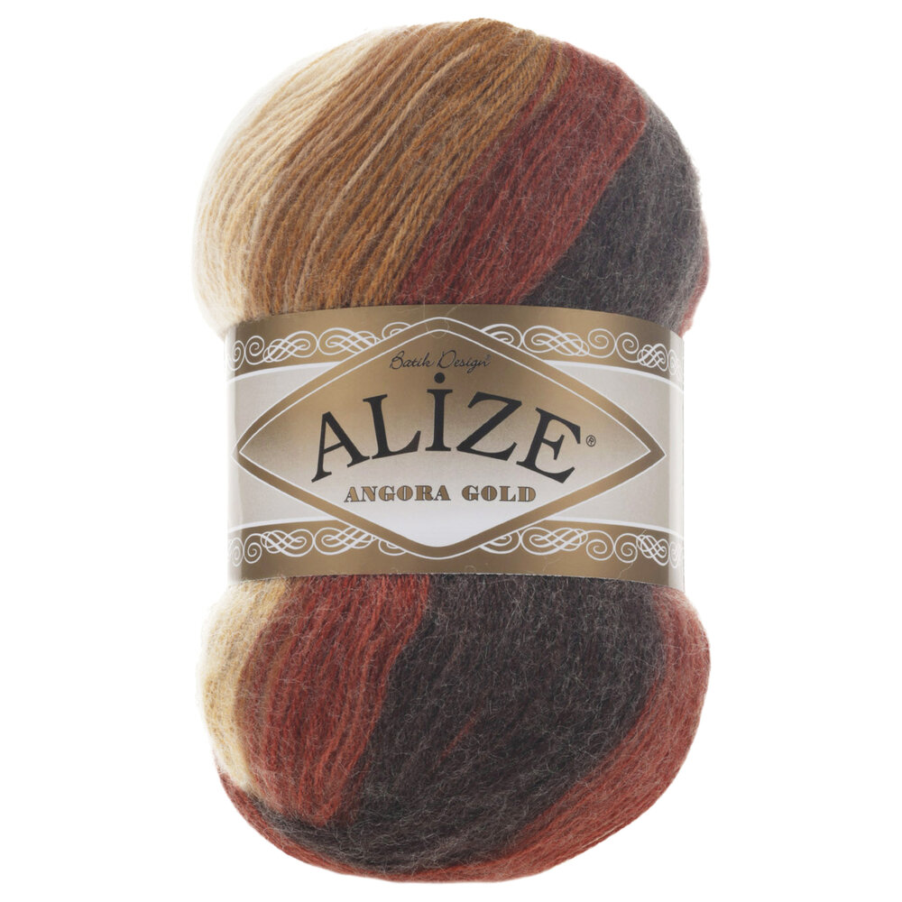 Пряжа для вязания Alize Angora gold batik 2626 коричневый 100 гр/550 м 20% шерсть, 80% акрил