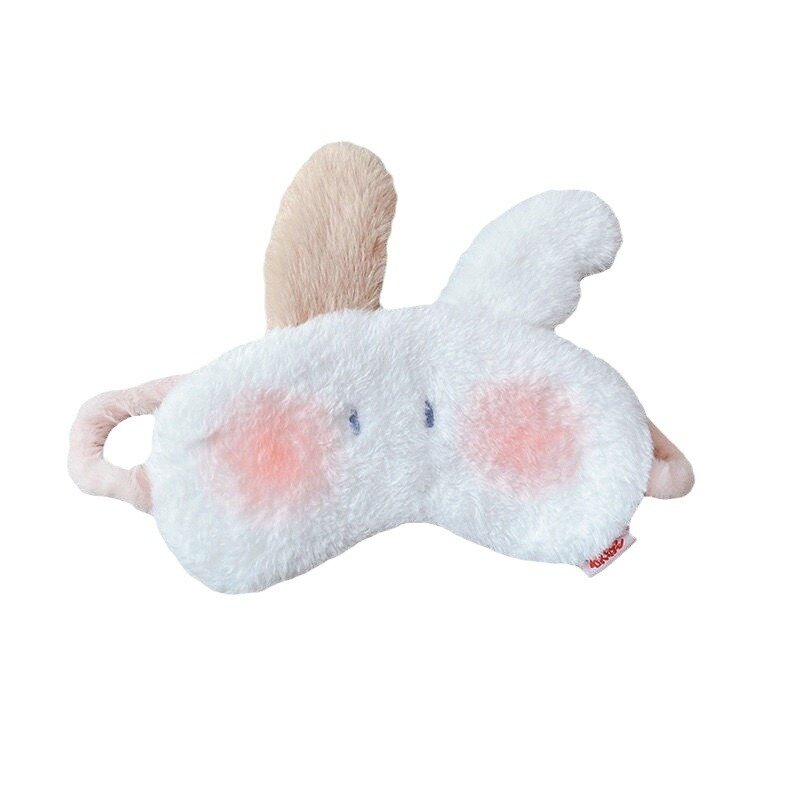 Маска для сна с милым кроликом, плюшевая маска для сна, мягкий мультяшный козырек с ушками кролика, удобная повязка на глаза для детей и взрослых, регулируемая повязка для сна и путешествий
