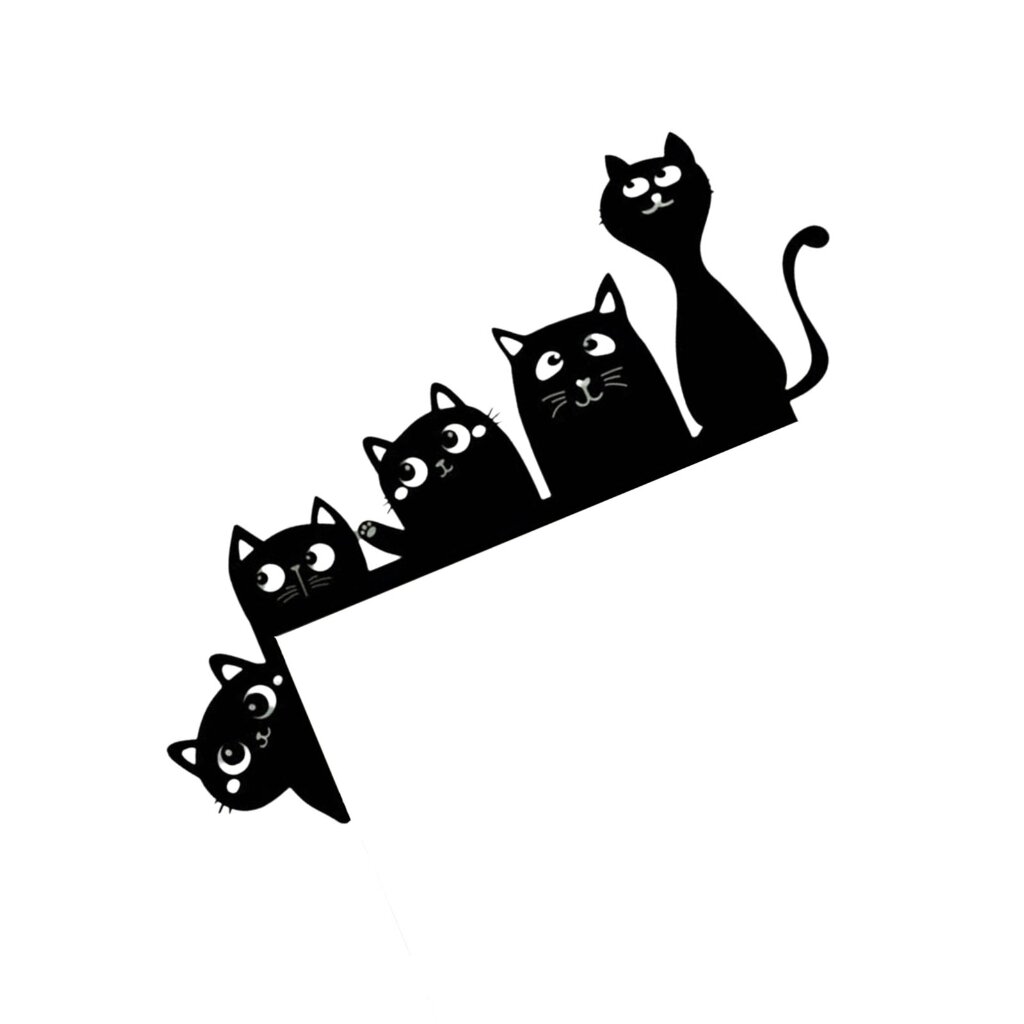 Металлическое украшение угла кошачьей двери-пять кошек