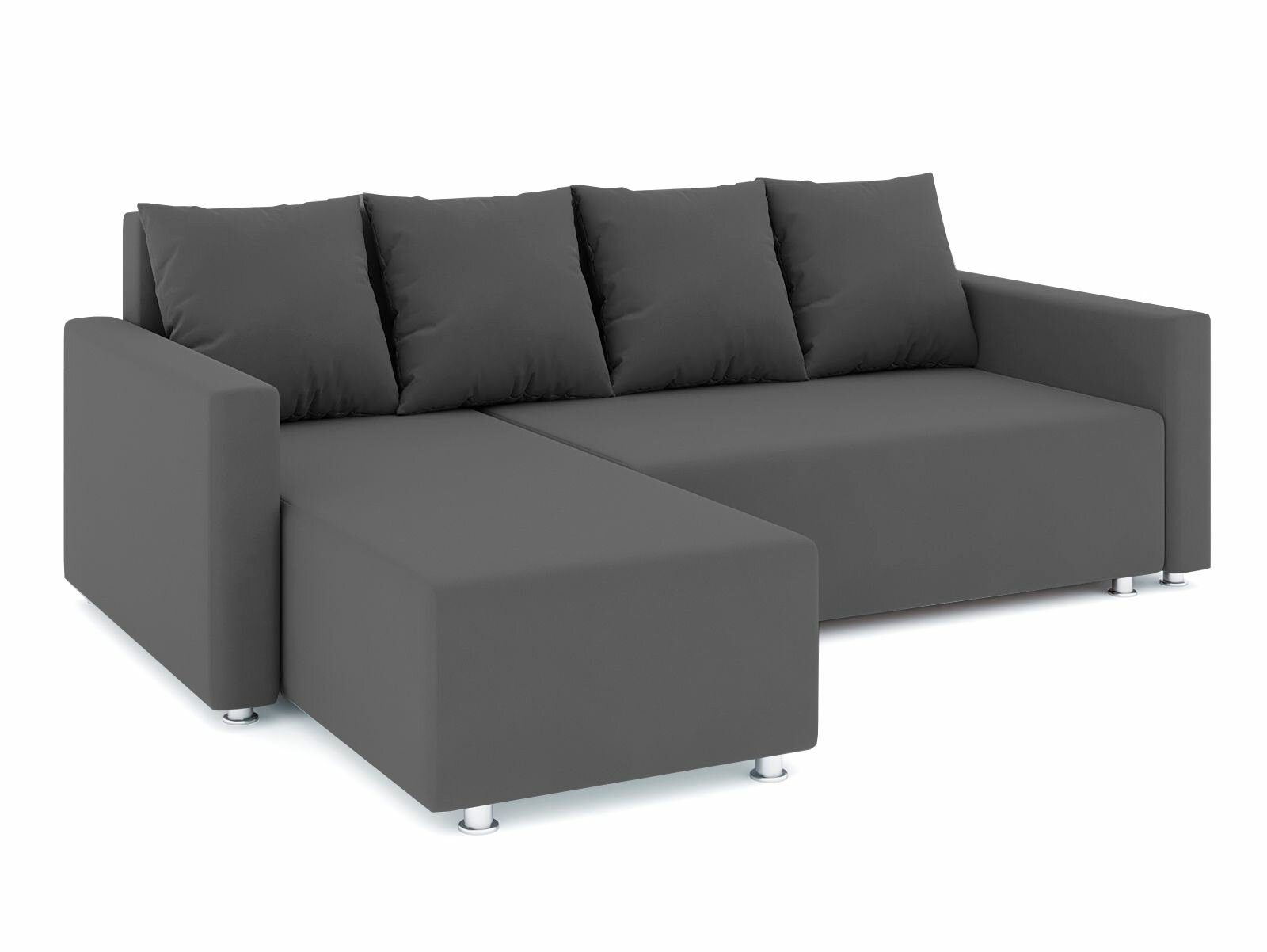 Угловой диван Челси, еврокнижка, угол левый/правый, велюр Зара Грей 18