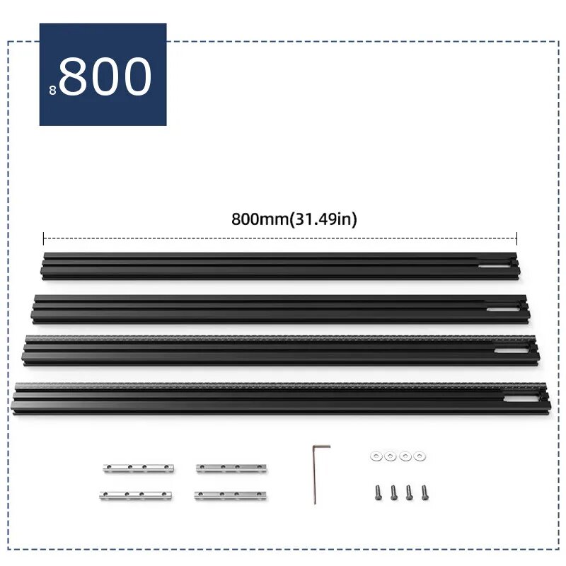 Регулируемая направляющая шаблона Rubyliutools 600/800 мм 800mm Black