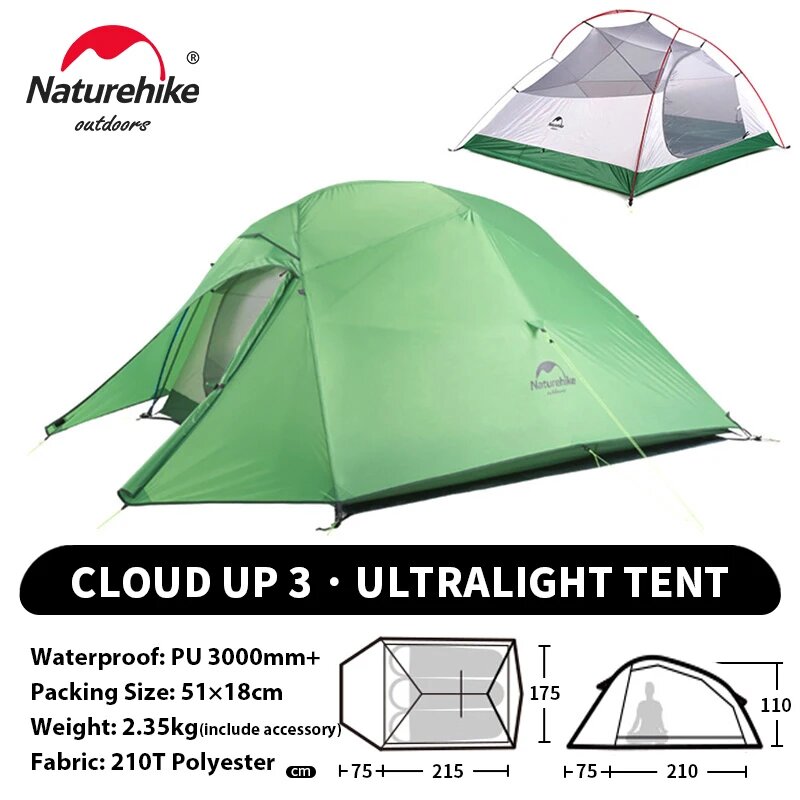 Naturehike Солнцезащитная палатка для кемпинга 3P-Green-210T