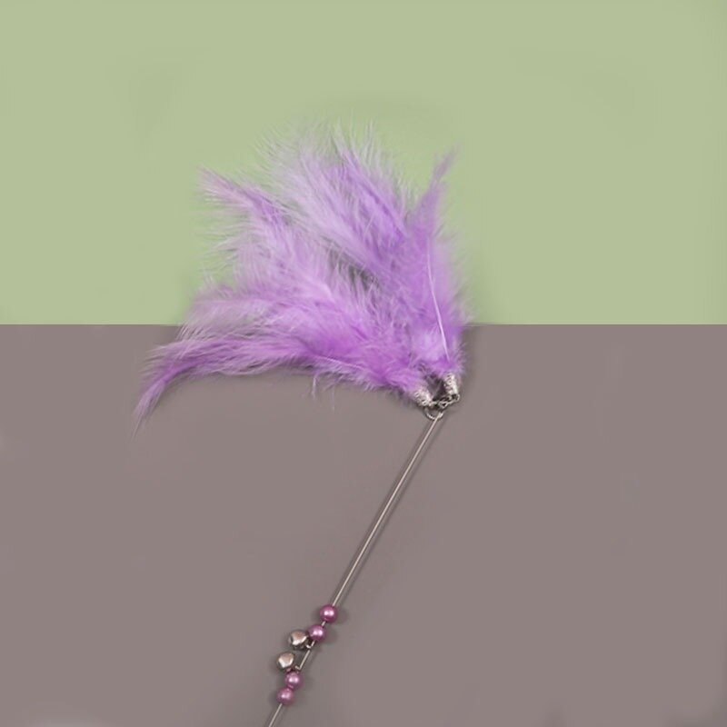 Дразнящая кошачья палочка длинное перо макаронного цвета фея забавная игрушка для кошек Фея Фиолетовый