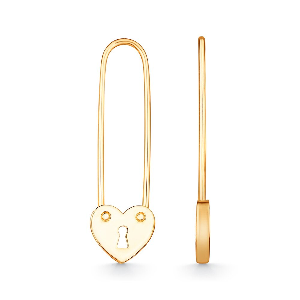 Серьги, красное золото, 585 проба