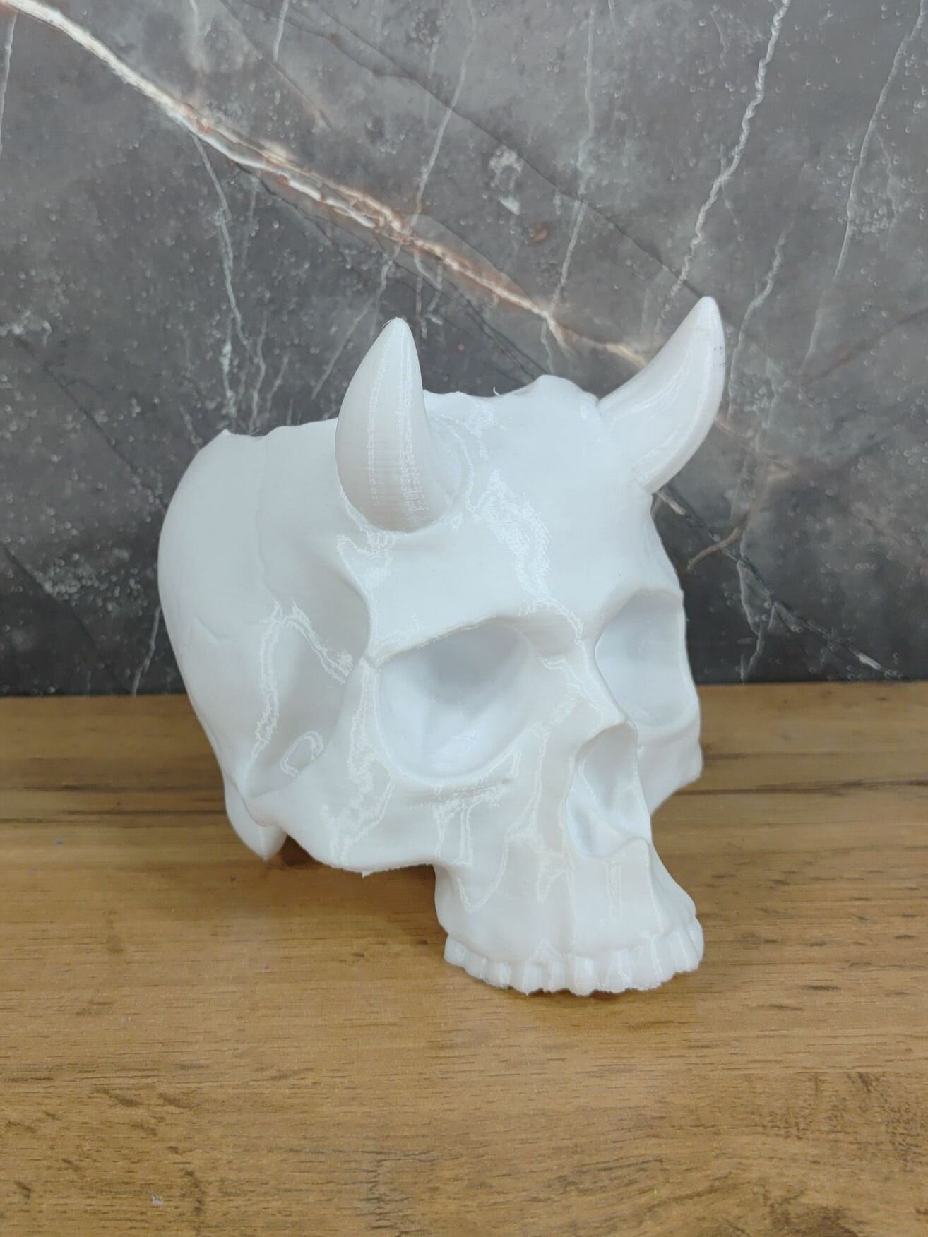 Череп беса, органайзер для мелочей и канцелярии белый