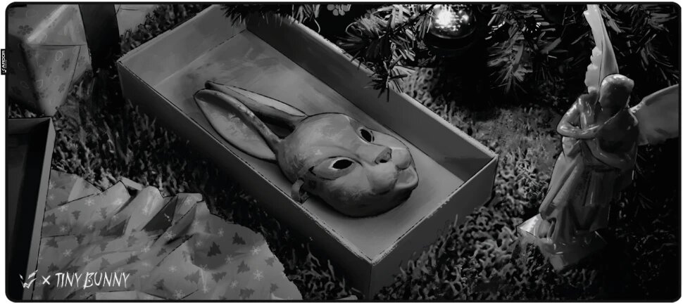 Коврик ARDOR GAMING Tiny Bunny Chrismas (XL), 900 мм x 400 мм x 4 мм, черный