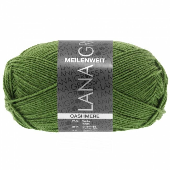 Носочная пряжа Lana Grossa Cashmere MW 50 (53 Tulpengr n) 2 мотка по 50 г/210 м