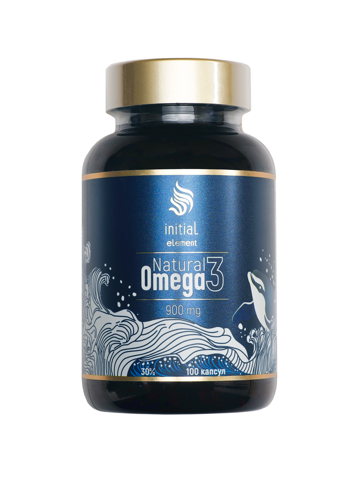 Натуральная Омега-3 INITIAL ELEMENT Natural Omega -3 30%, триглицеридная форма, 100 капсул