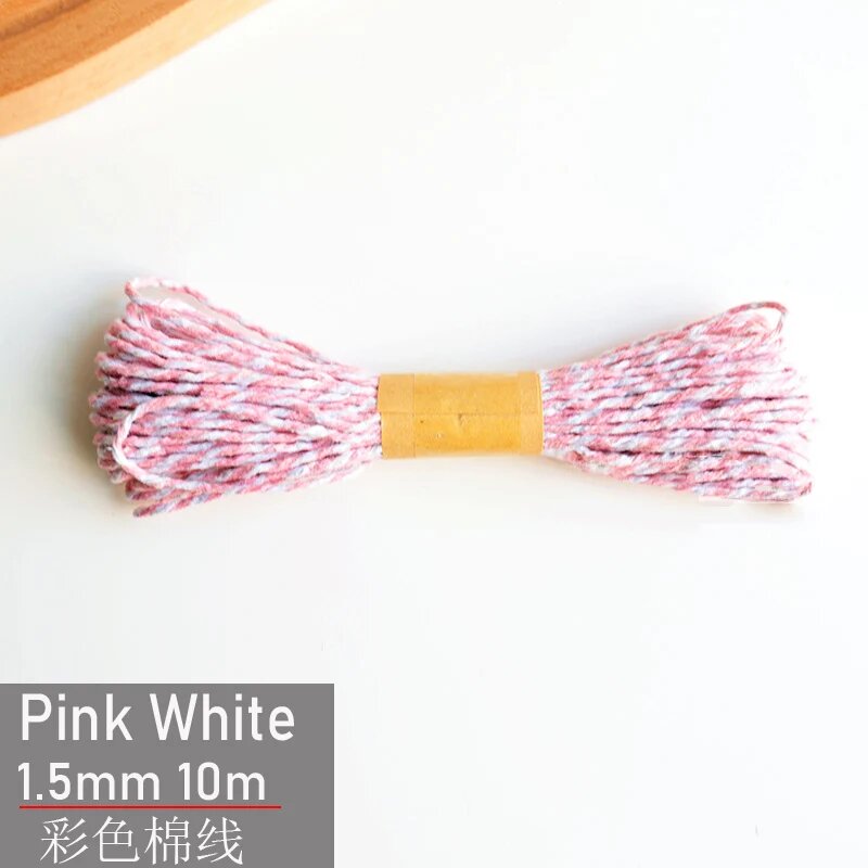 10 м/катушка 1,5 мм хлопковая веревка двухцветная витая веревка хлопковые шнуры нить для подарочной упаковки ручной работы рождественское украшение дома