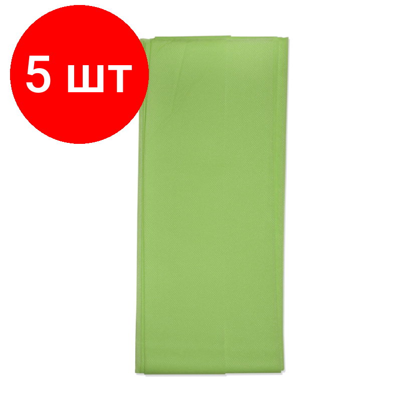 Комплект 5 штук, Скатерть одноразовая Luscan, 110х140см, зеленая