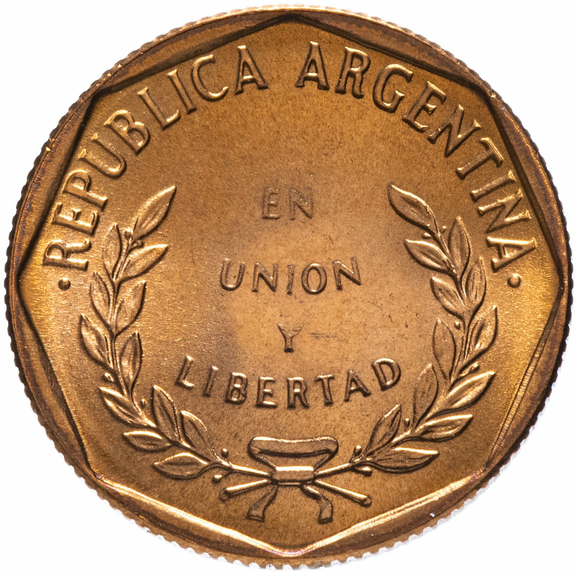 Аргентина 1 сентаво centavo 1993, Бронза, в сохранности UNC